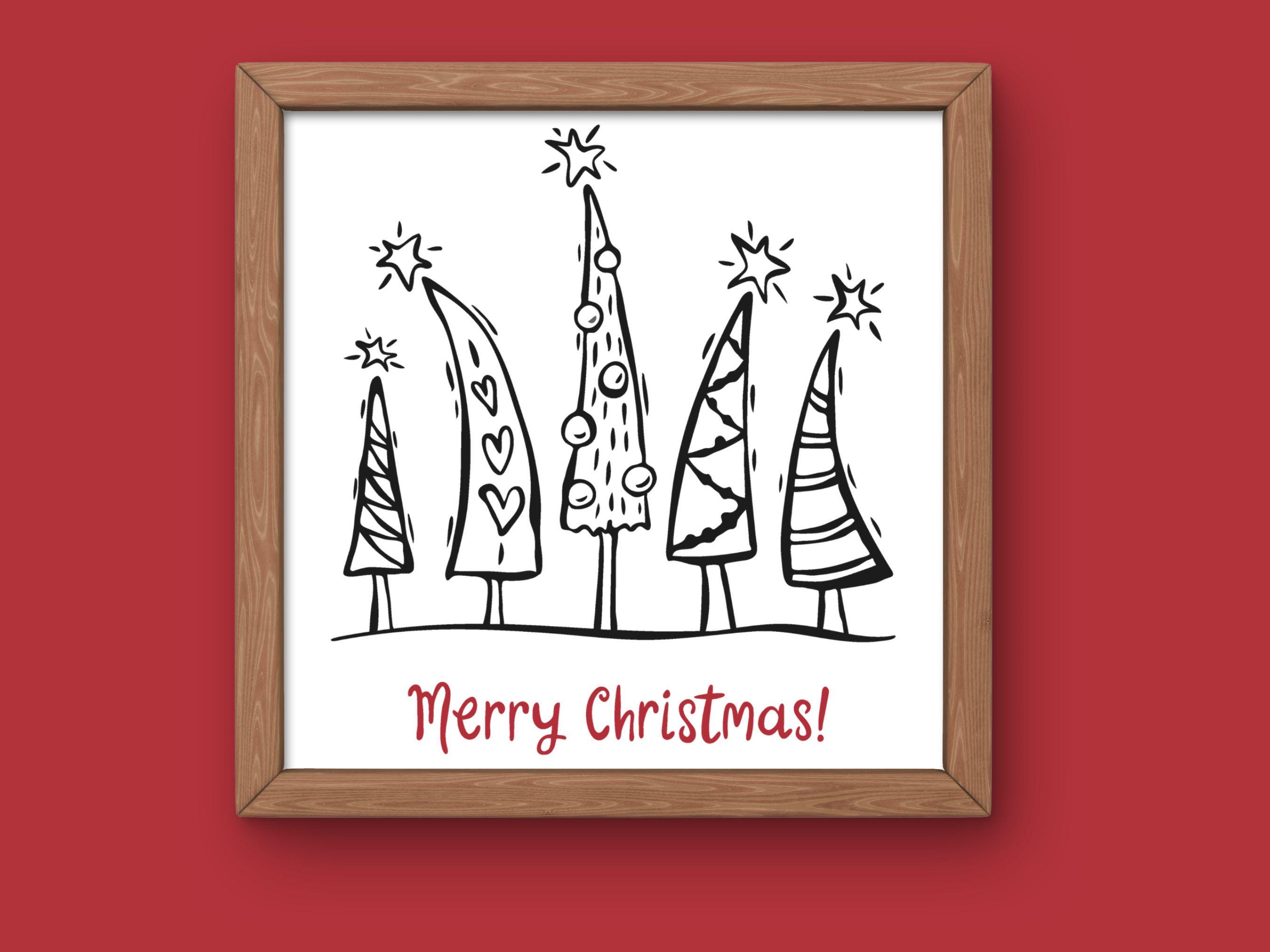 Funny Christmas Tree Art, Mini Christmas Sign, Coffee or Cocoa Bar ...