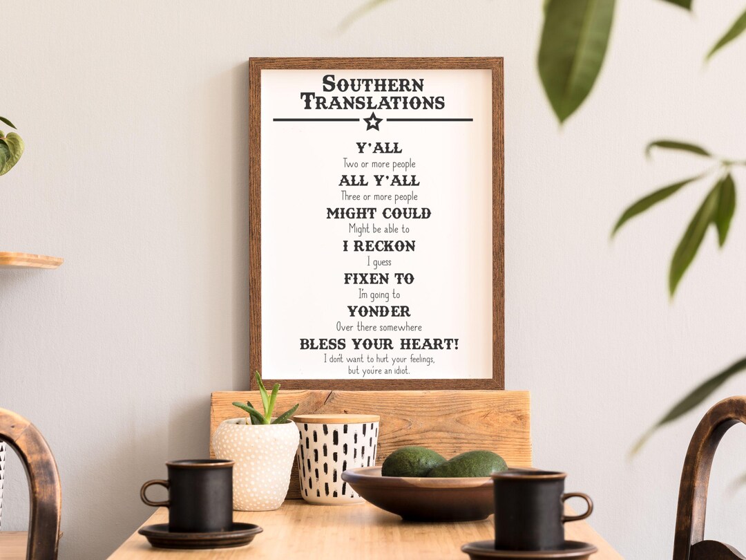 Southern Translations Funny Sign, Farmhouse Decor, Gag Gift, Porch Sign ...