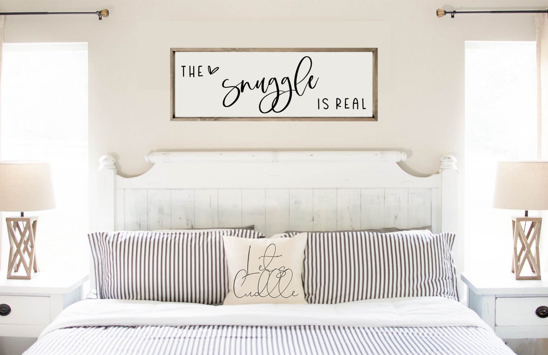 The Snuggle is Real Painted Wood Sign, Cottagecore Cozy Decor, Modern ...