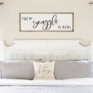 The Snuggle is Real Painted Wood Sign, Cottagecore Cozy Decor, Modern ...