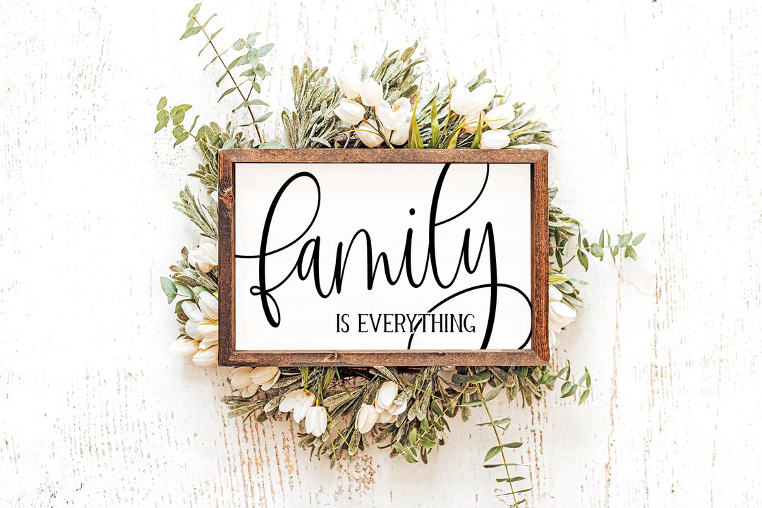 Family is Everything Hand Painted Framed Wood Sign, Family Home Decor ...