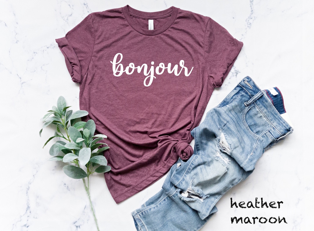 Bonjour Shirt Hello Shirt Bonjour Tee France Shirt Shirts - Etsy