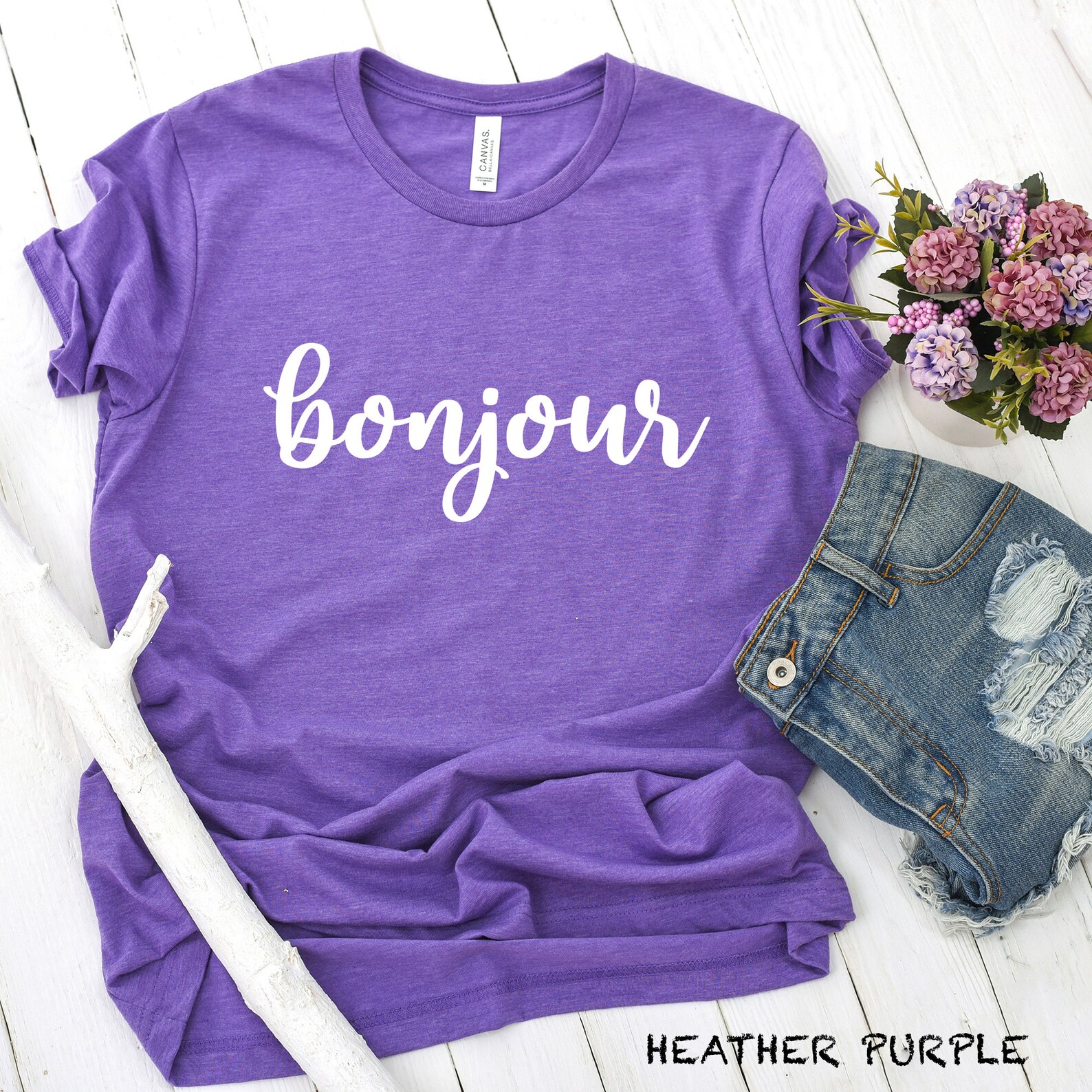 Bonjour Shirt Hello Shirt Bonjour Tee France Shirt Shirts | Etsy