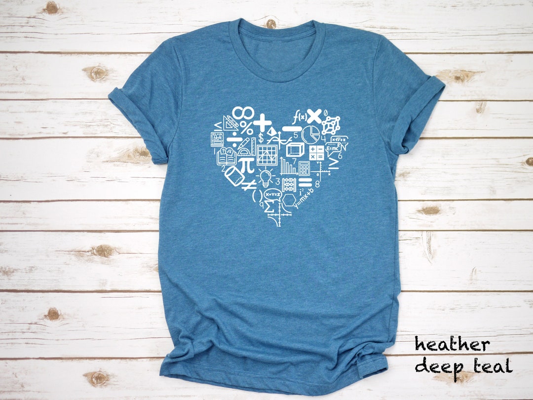 Math Heart Shirt, Cute Math T-shirt, Math Teacher Gift, Math Lover Gift ...