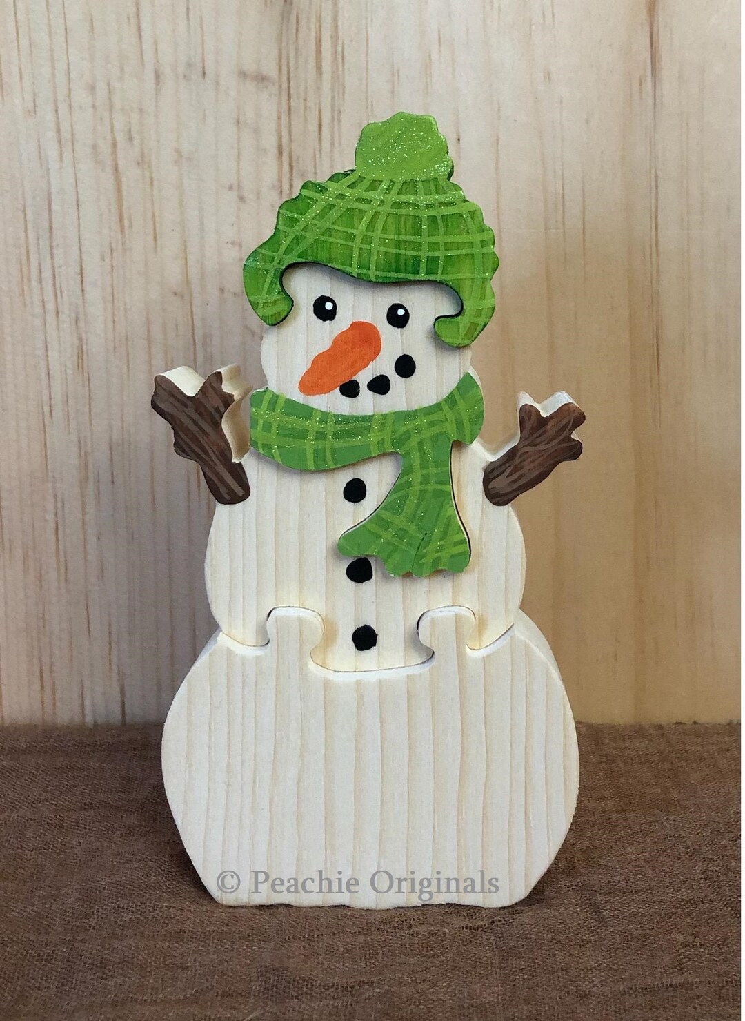 Snowman , Wooden Art Puzzle , Made in the USA , Nontoxic , 3-D ...
