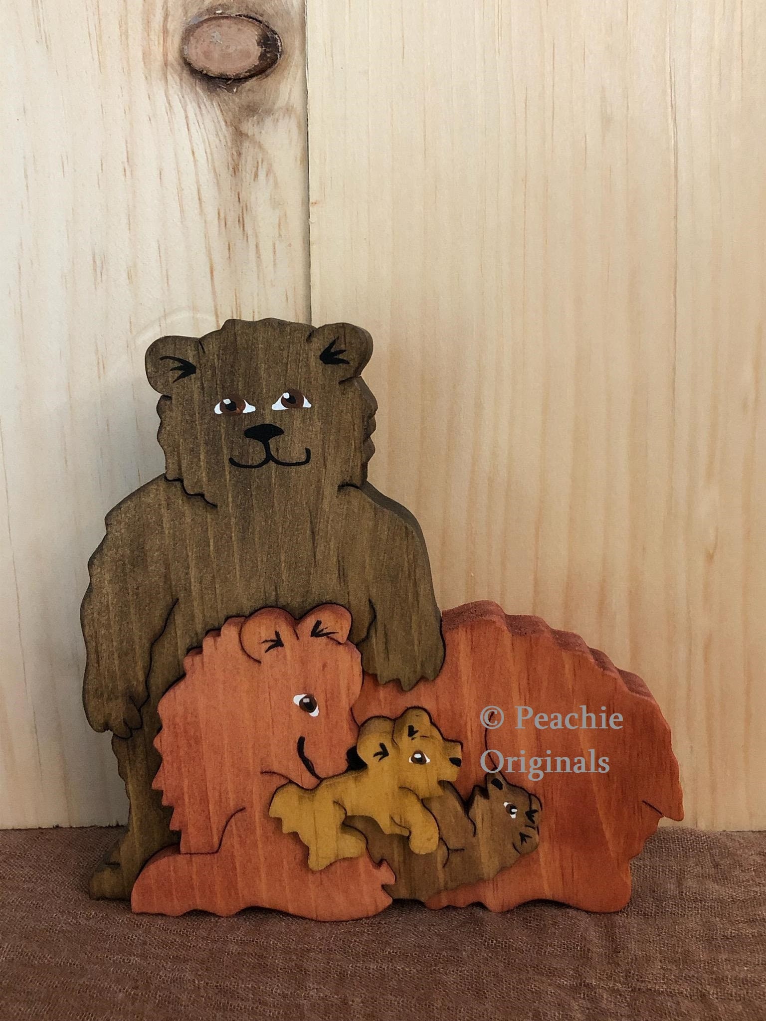 Bear Family ( Two Choices ) , Scroll Saw Art Puzzle ,handmade Wooden ...