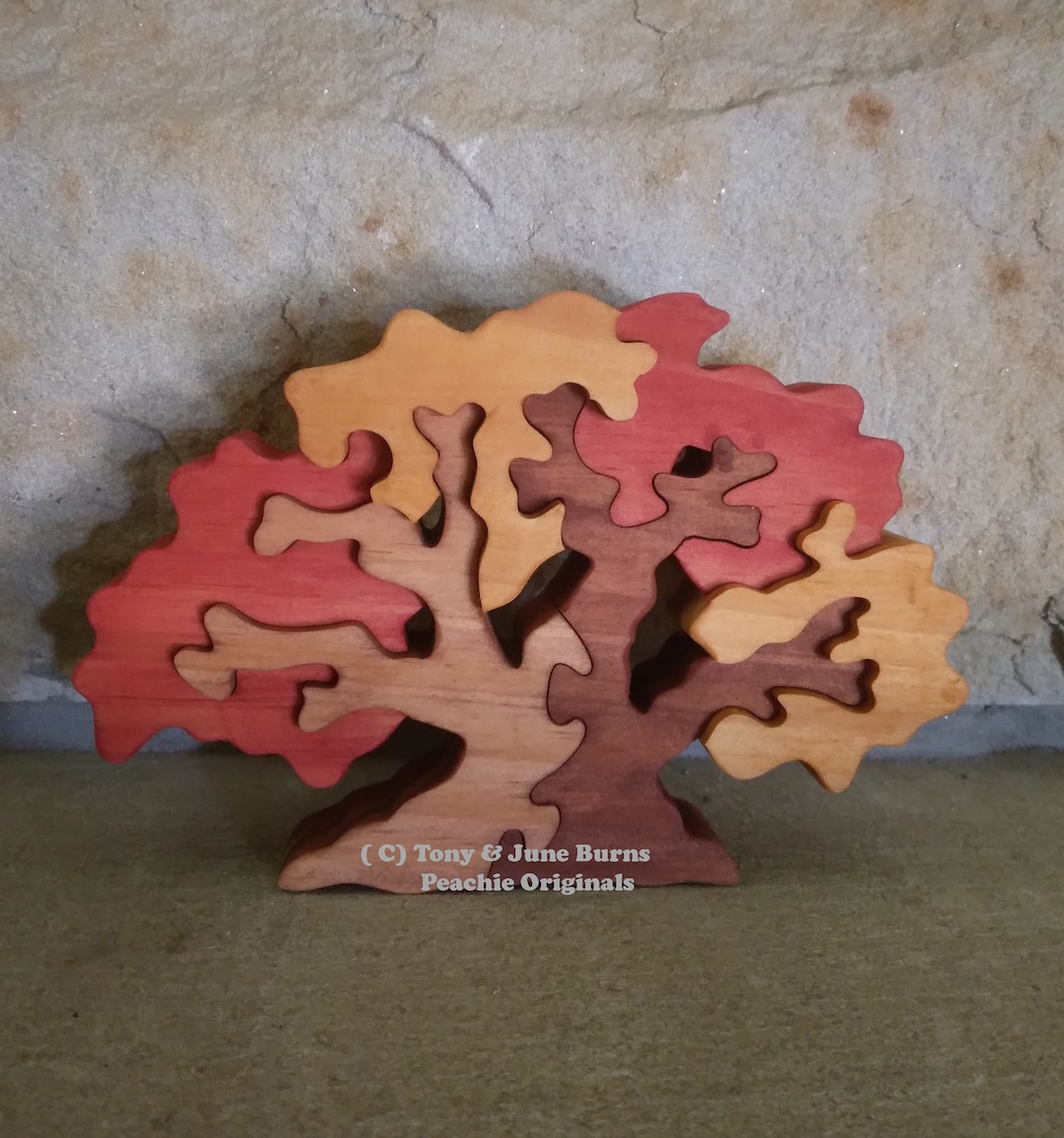 Fall Oak Tree Puzzle , Oak Tree Puzzle , Puzzle , Handmade , Wood ...