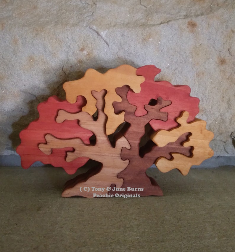Fall Oak Tree Puzzle , Oak Tree Puzzle , Puzzle , Handmade , Wood ...
