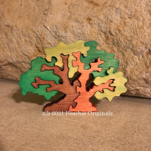 Fall Tree Art Puzzle handmade Wooden Puzzle June Burns - Etsy