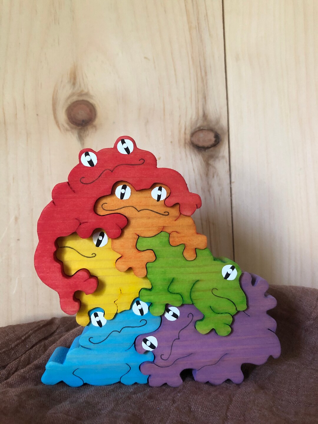 Frog Pile Puzzle ( Two Choices ) , Frog Puzzle , Wooden Art Puzzle ...