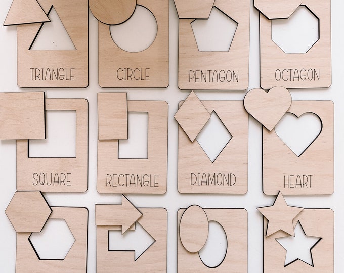 Shape Puzzles, Shape Finder, Flashcards, Wooden Puzzle, Homeschooling ...