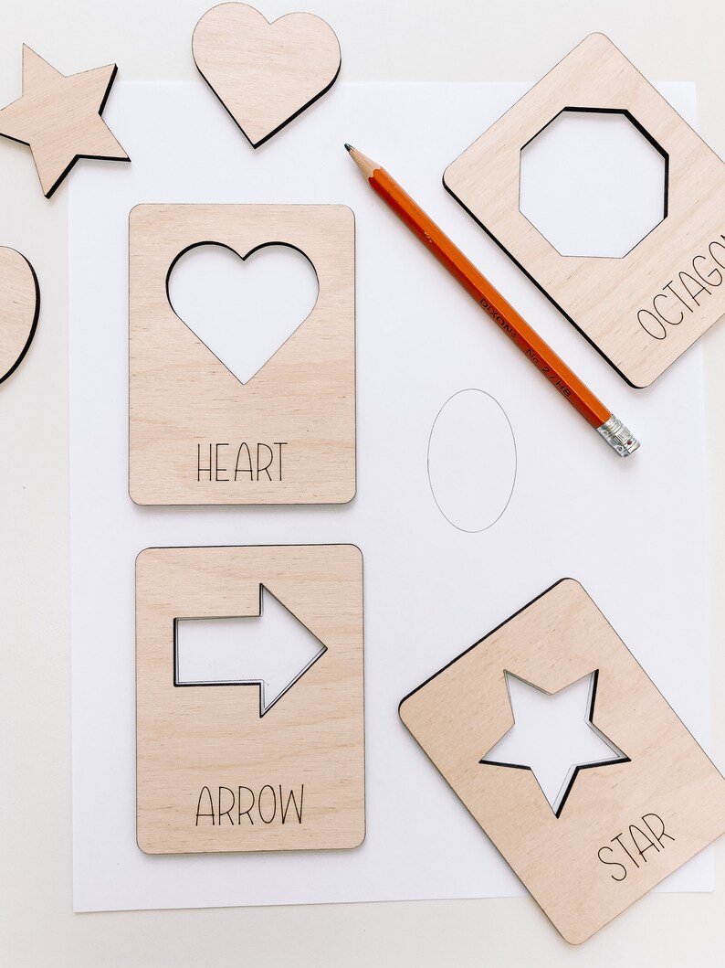 Shape Puzzles Shape Finder Flashcards Wooden Puzzle - Etsy