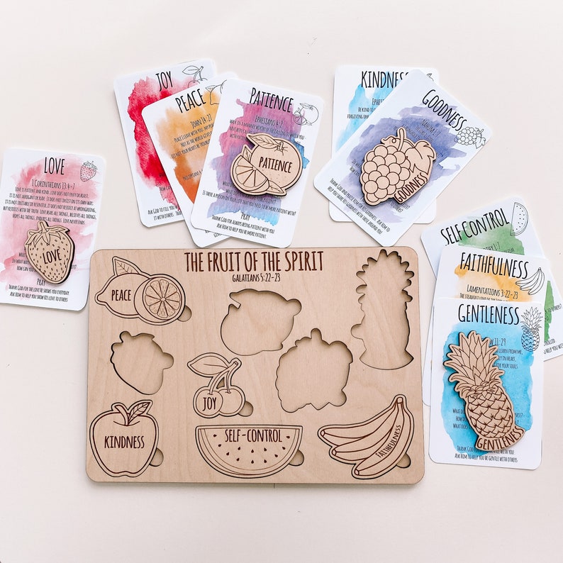 Fruit of the Spirit Kids Bible Study Cards, Digital Download, Kids ...