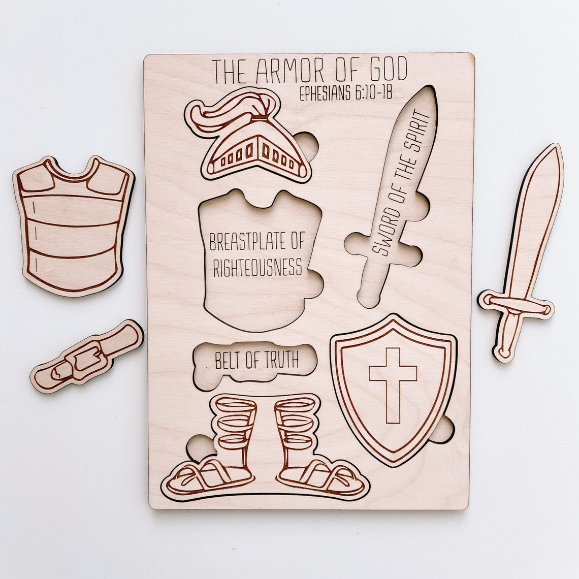 Armor of God Puzzle, Kids Puzzle, Bible, Wooden Puzzle, Kids, Christian ...