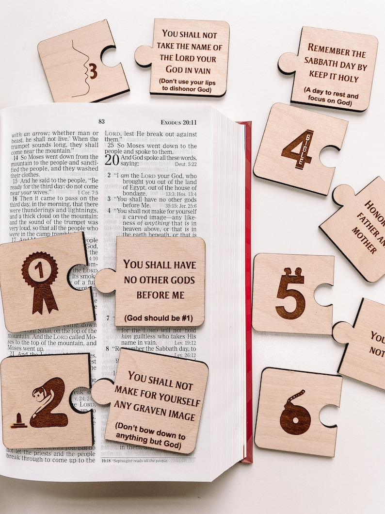 10 Commandments Puzzle Bible Puzzle Christian Gifts Kids | Etsy