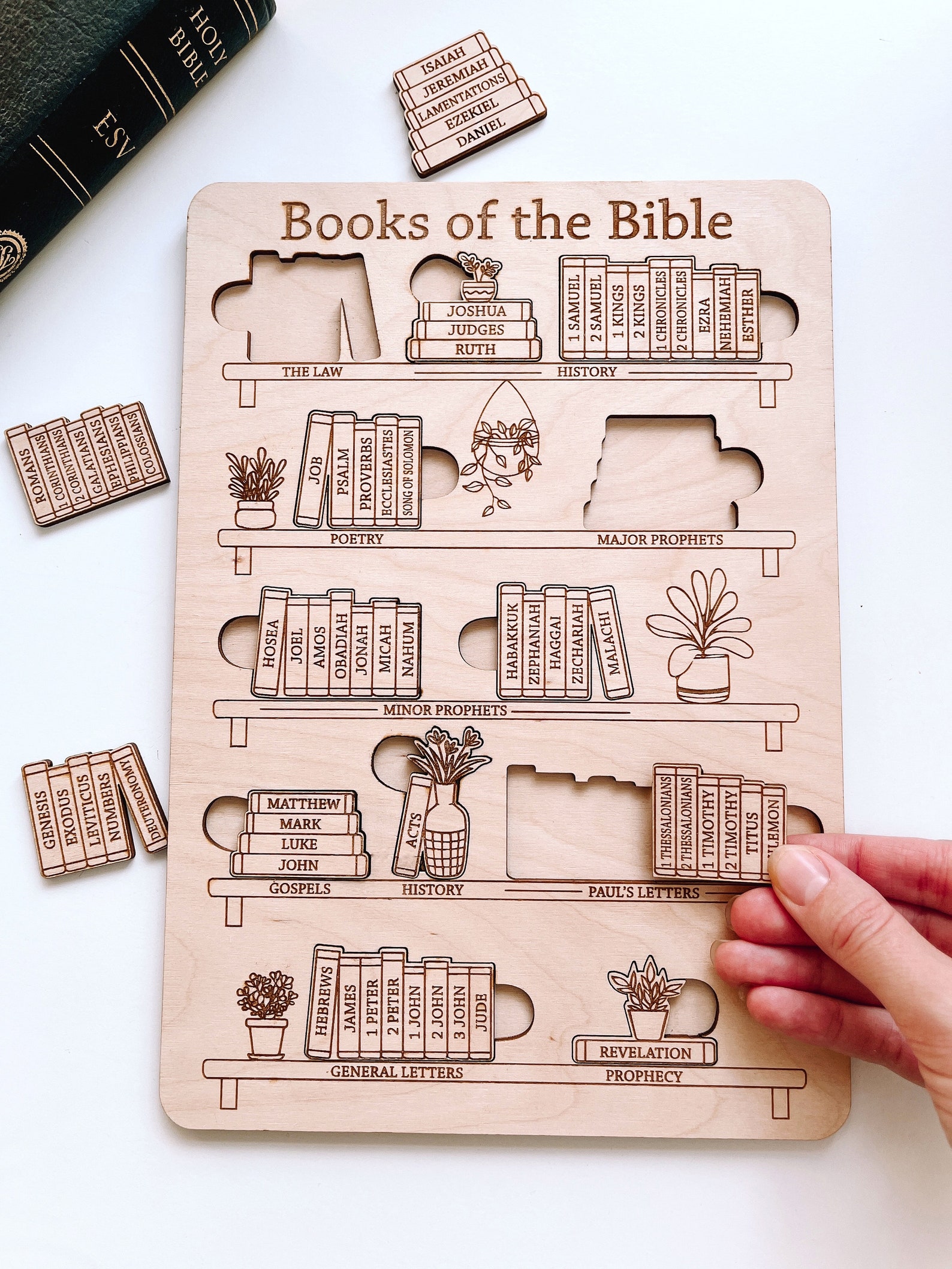Books of the Bible Puzzle, Wooden Puzzle, Kids Puzzle, Old Testament ...