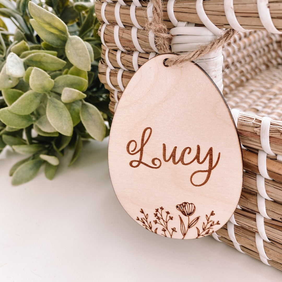 Easter Basket Name Tags, Personalized Easter Tags, Easter Bunny, Easter ...