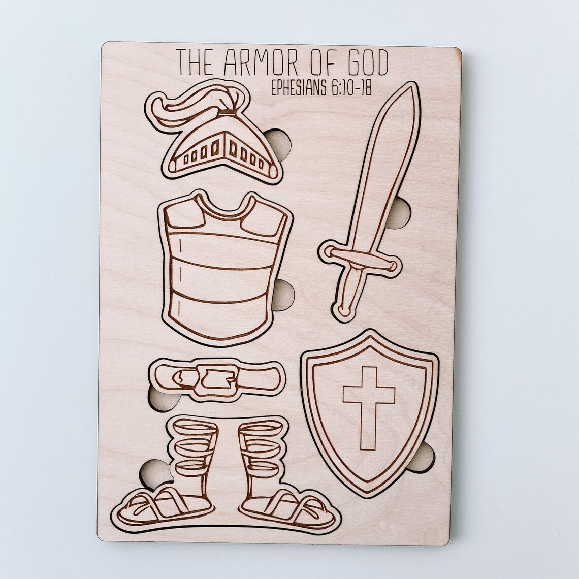 Armor of God Puzzle, Kids Puzzle, Bible, Wooden Puzzle, Kids, Christian ...