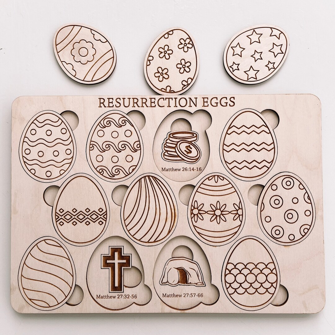 Resurrection Eggs Puzzle, Easter Puzzle, Kids Wooden Puzzle, Easter ...