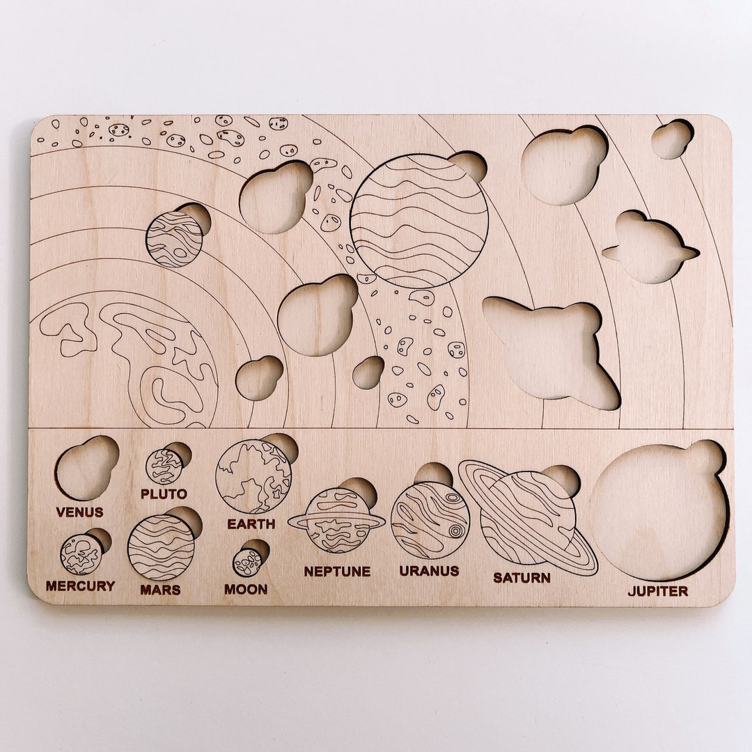 Solar System Puzzle, Wooden Puzzle, Space Puzzle, Montessori ...