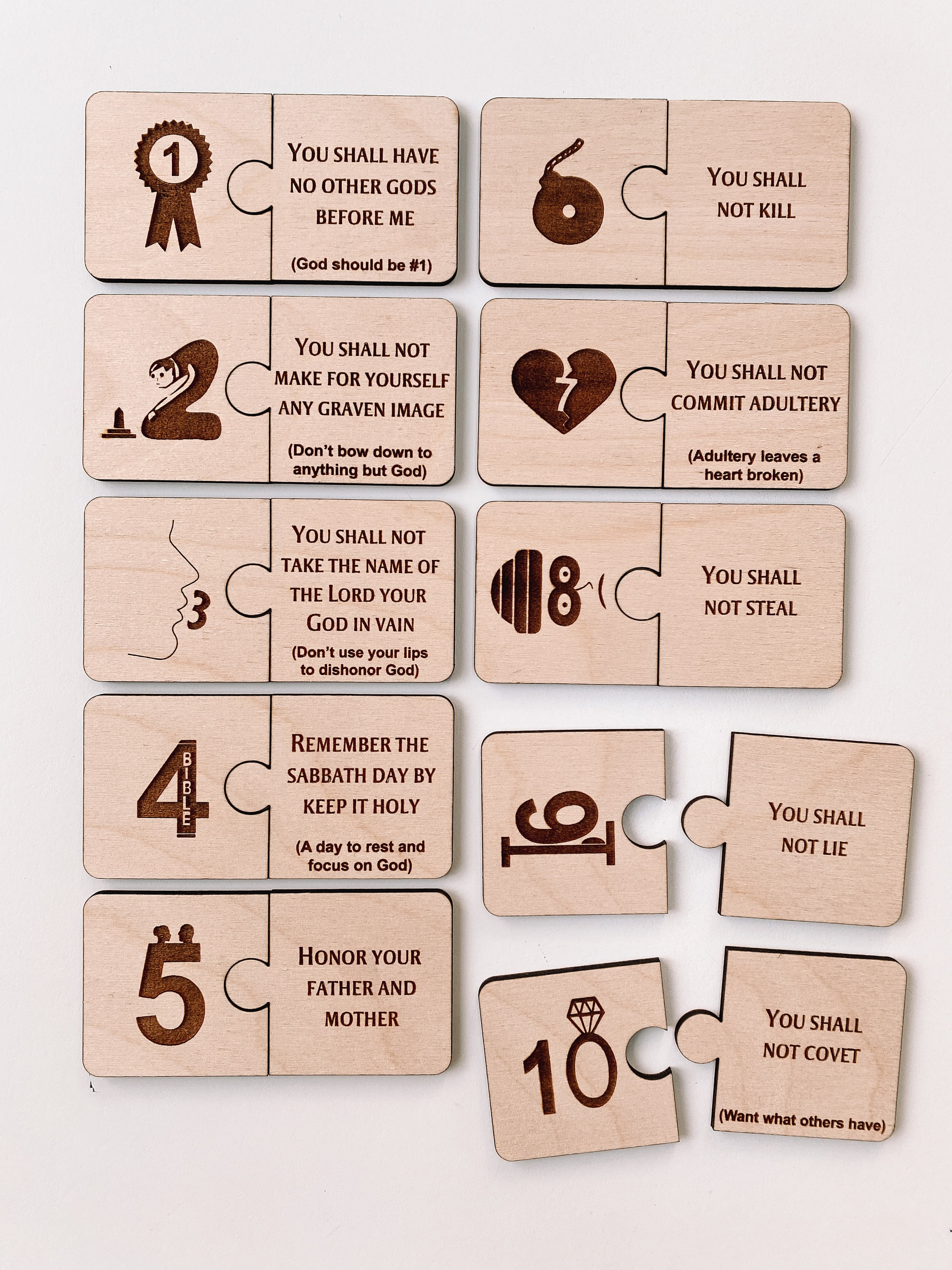 10 Commandments Puzzle Bible Puzzle Christian Gifts Kids - Etsy