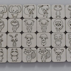 Wooden Memory Matching Game, Animal Matching, Kids Games, Montessori ...