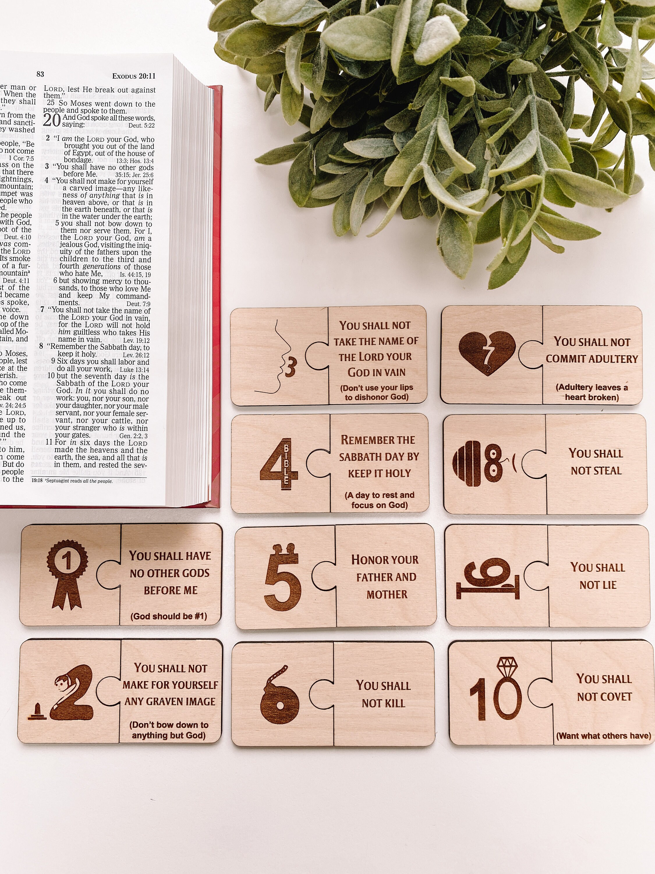 10 Commandments Puzzle Bible Puzzle Christian Gifts Kids - Etsy