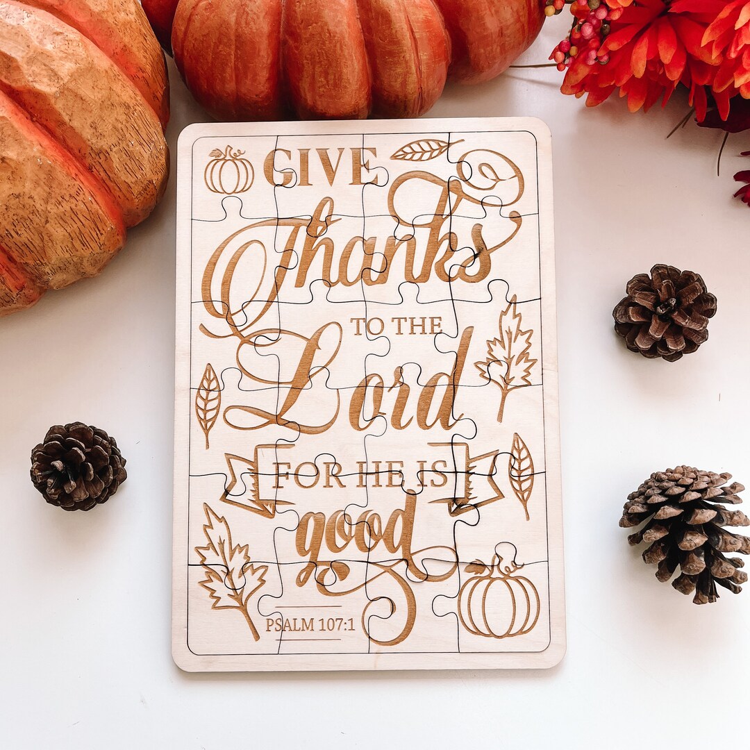 Give Thanks to the Lord Puzzle, Wooden Puzzle, Bible Based, Christian ...