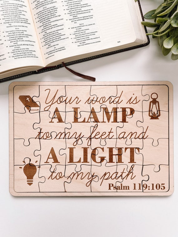 Psalm 119:105 24 Piece Puzzle Bible Puzzle Wooden Puzzle - Etsy