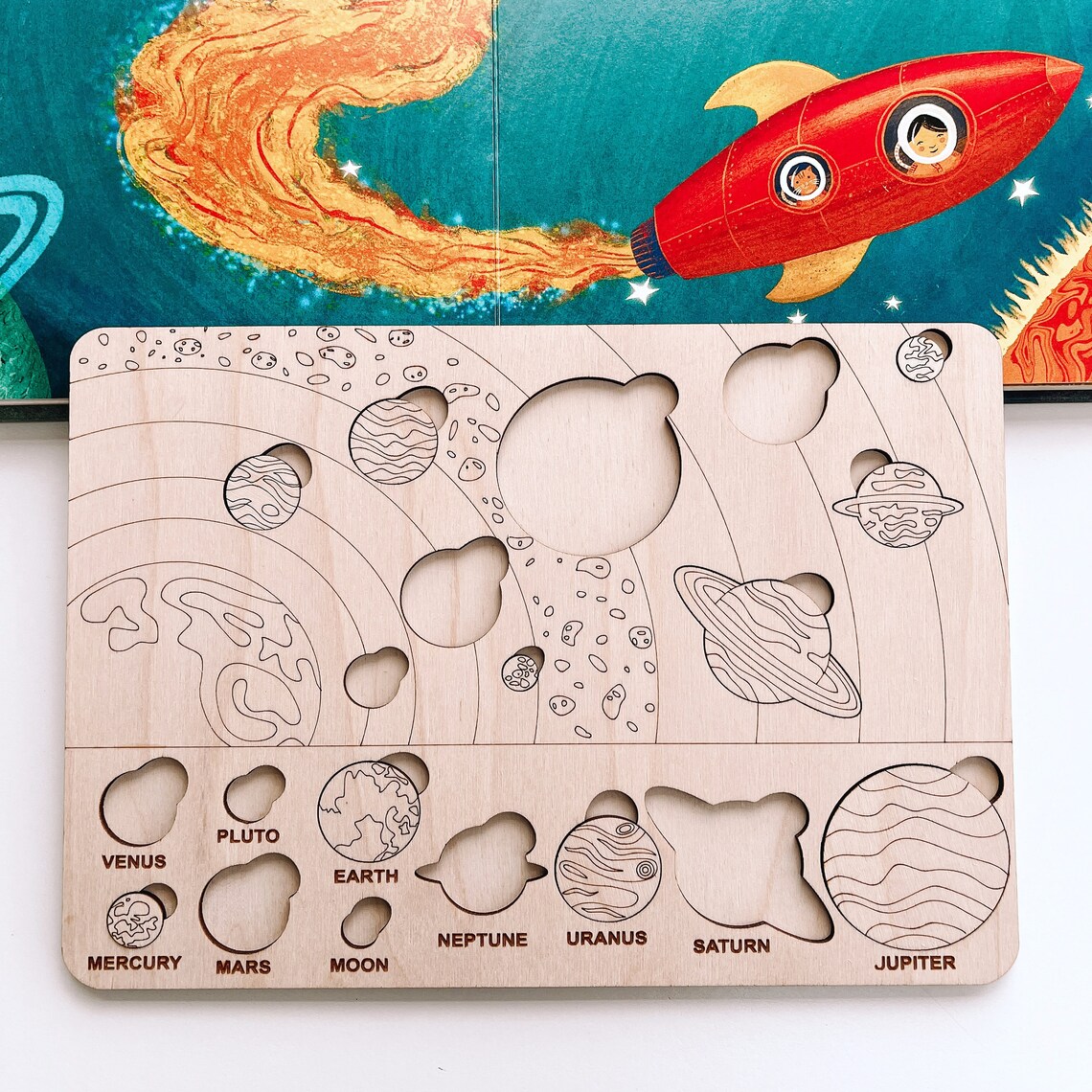 Solar System Puzzle, Wooden Puzzle, Space Puzzle, Montessori ...