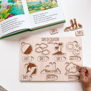 Days of Creation Puzzle, Wooden Puzzle, Bible Puzzle, Christian Gifts ...