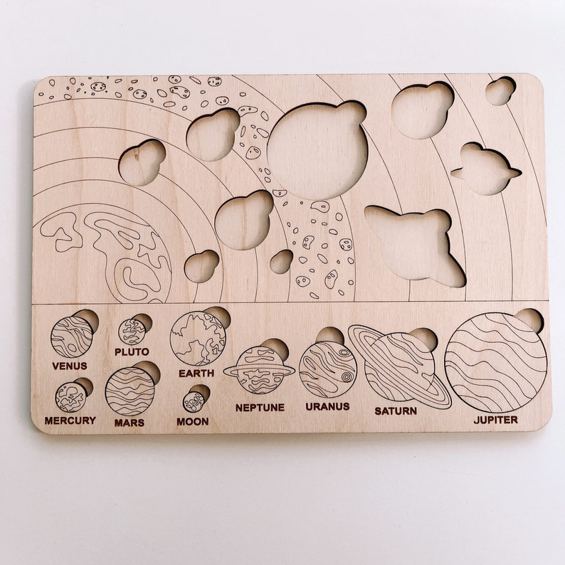 Solar System Puzzle, Wooden Puzzle, Space Puzzle, Montessori ...