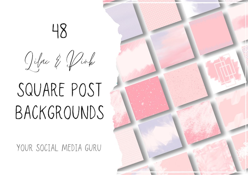 Instagram Post Backgrounds, Insta Templates, Pastel Pink, Bundle ...
