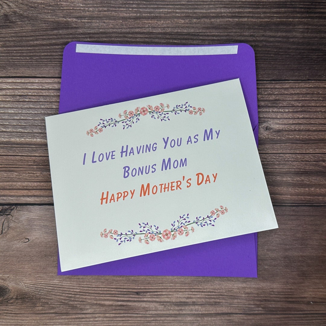 Mother's Day Card, Bonus Mom Card, Stepmom Mother's Day Card, Happy ...