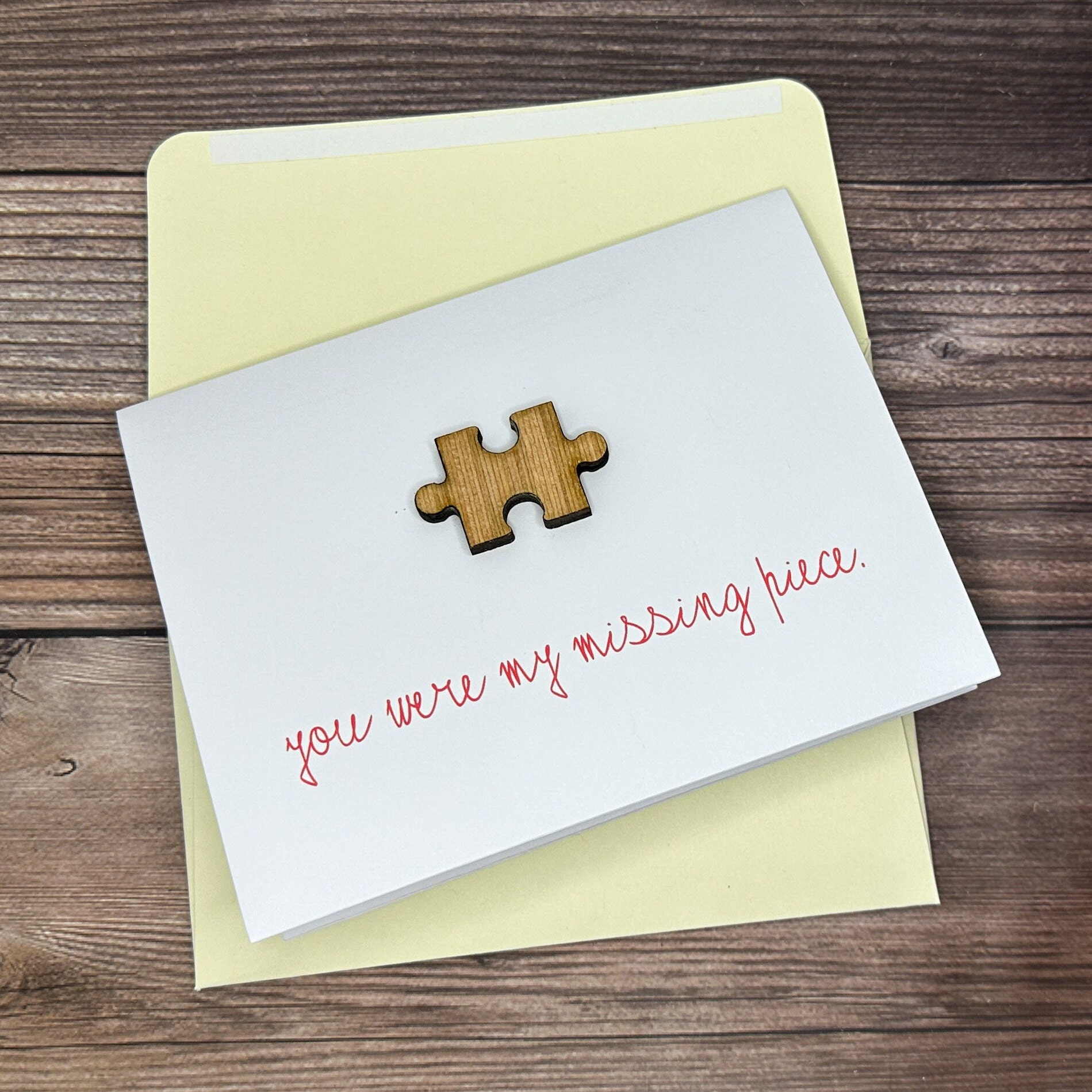 Puzzle Piece Card, Anniversary Card, Valentine's Day Card, Romantic ...