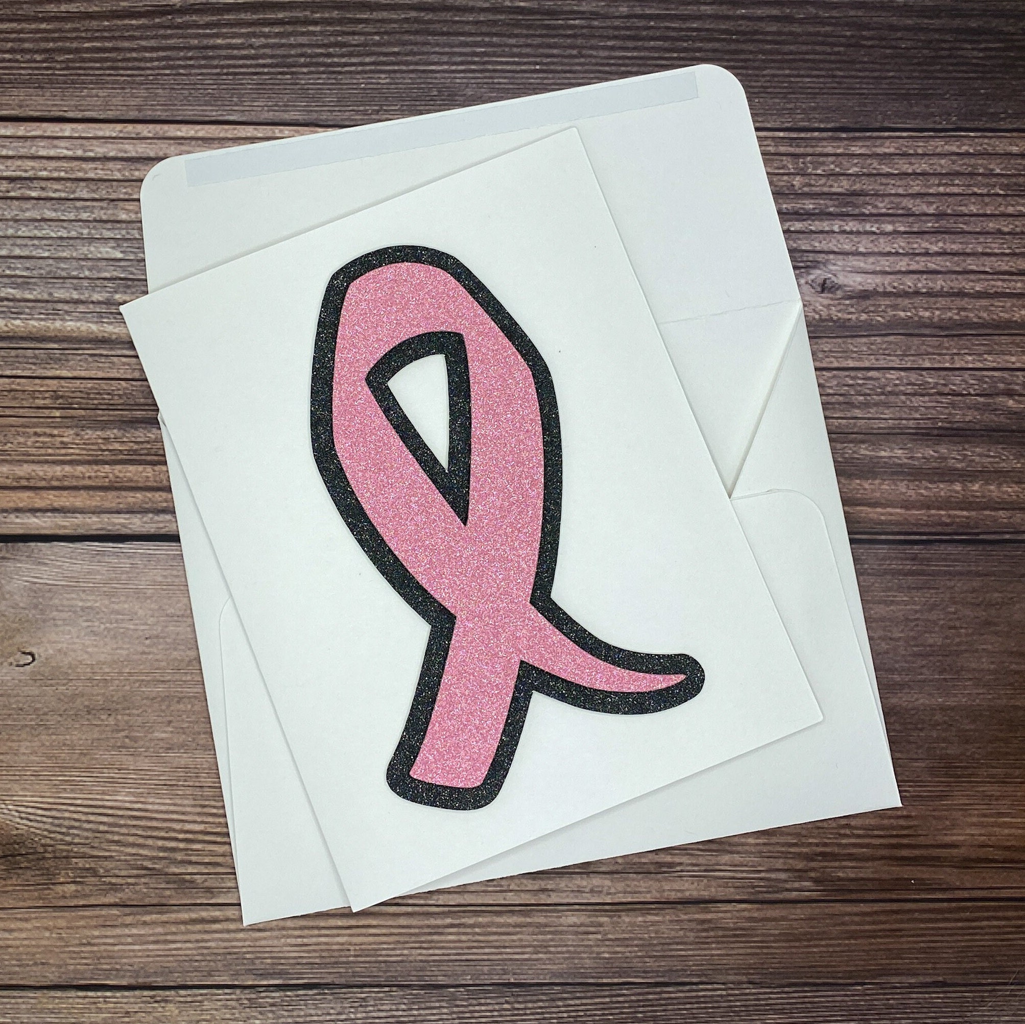 Breast Cancer Ribbon Card Breast Cancer Card Breast Cancer - Etsy