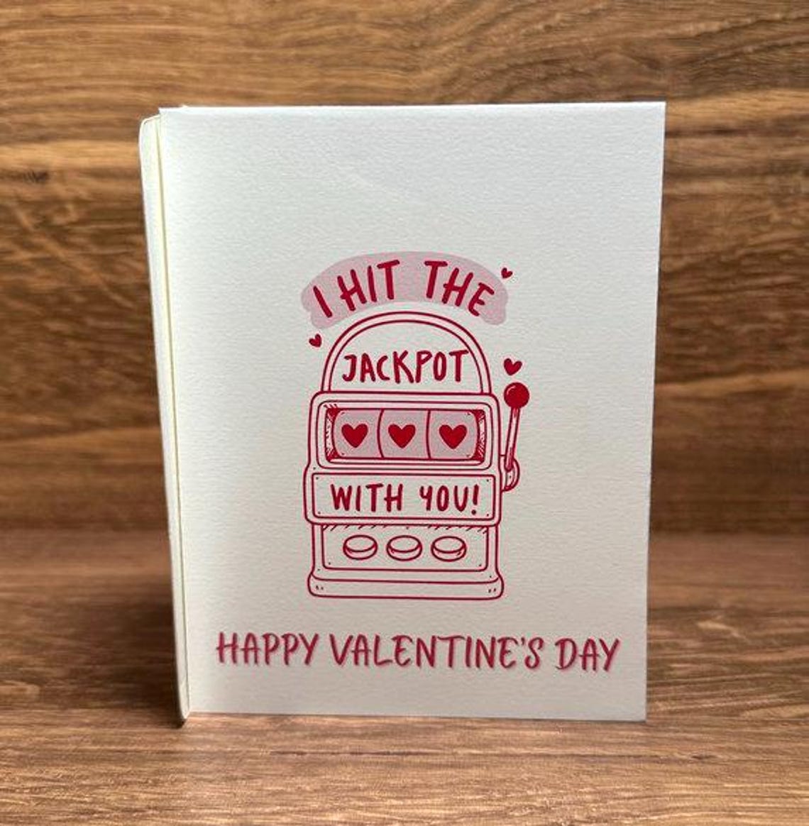 Valentine's Day Card, I Hit the Jackpot With You, I Love You Card, Las ...