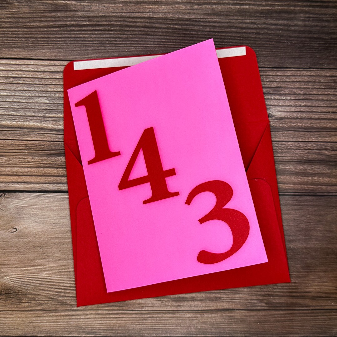 143 Card, I Love You Card, Anniversary Card, Valentine's Day Card ...