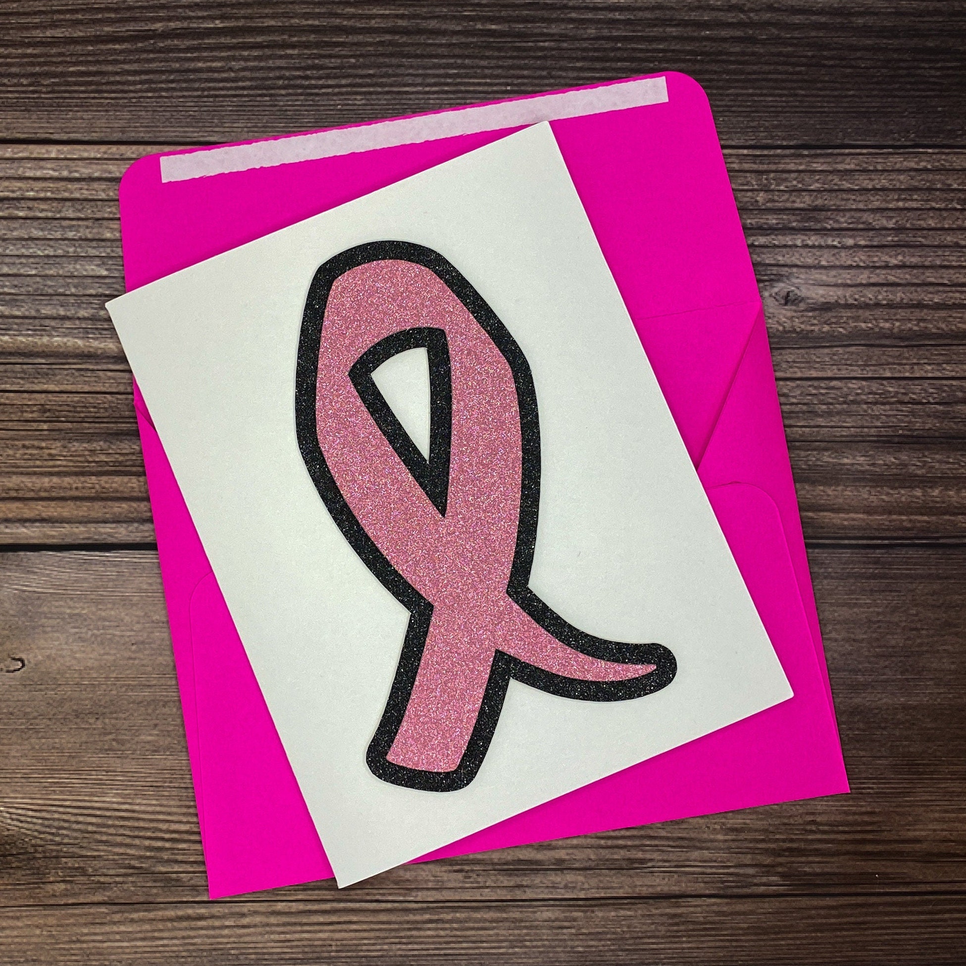 Breast Cancer Ribbon Card Breast Cancer Card Breast Cancer - Etsy