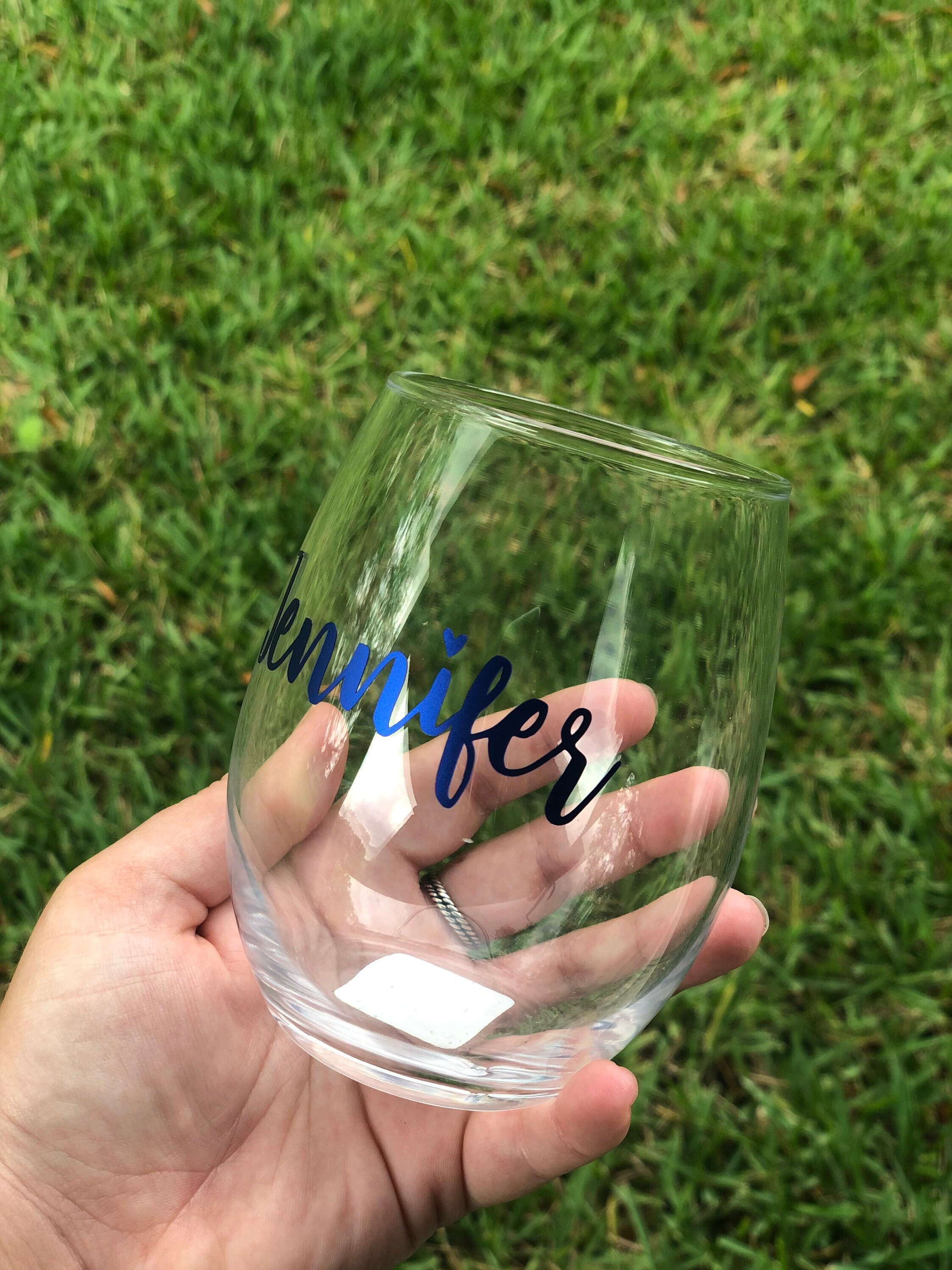 Script Name Stemless Wine Glass Etsy Uk