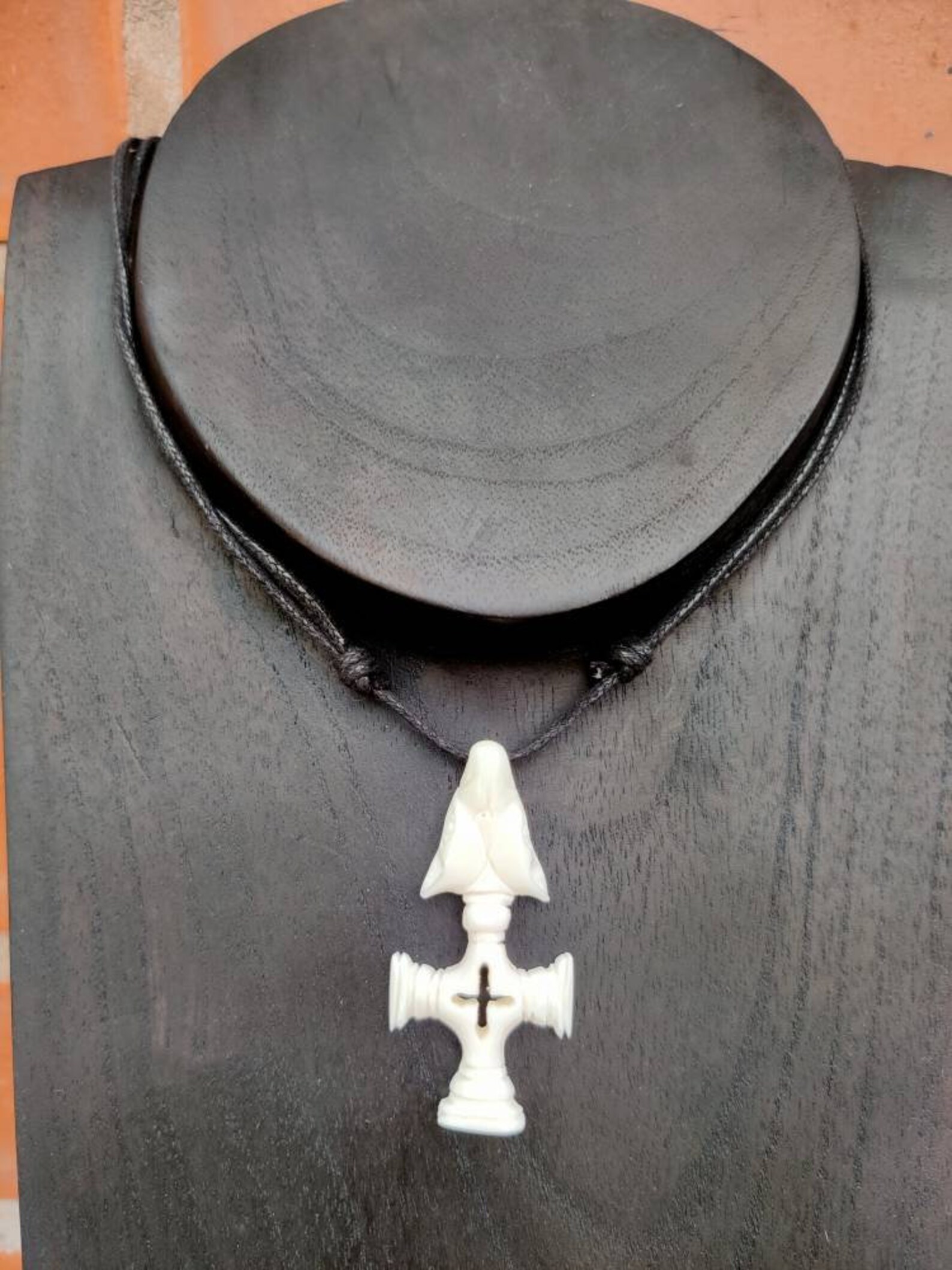 Icelandic Wolf Cross Viking White Bone Pendant Hand Carved | Etsy