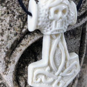 Bone Mjolnir, Viking Skull Thor's Hammer, Hand Carved From Bone - Etsy