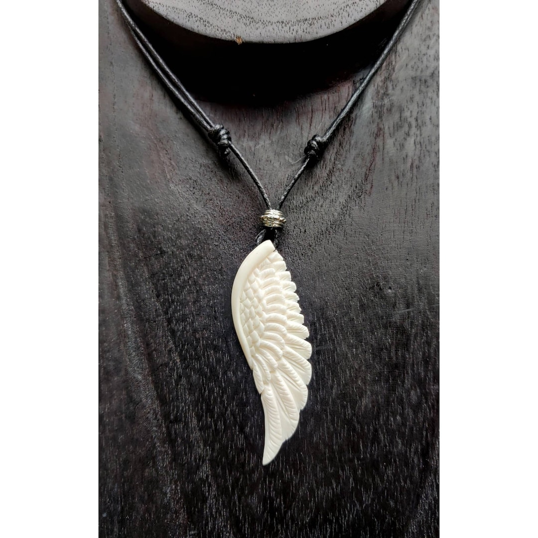 Bone Angel Wing White Hand Carved - Etsy
