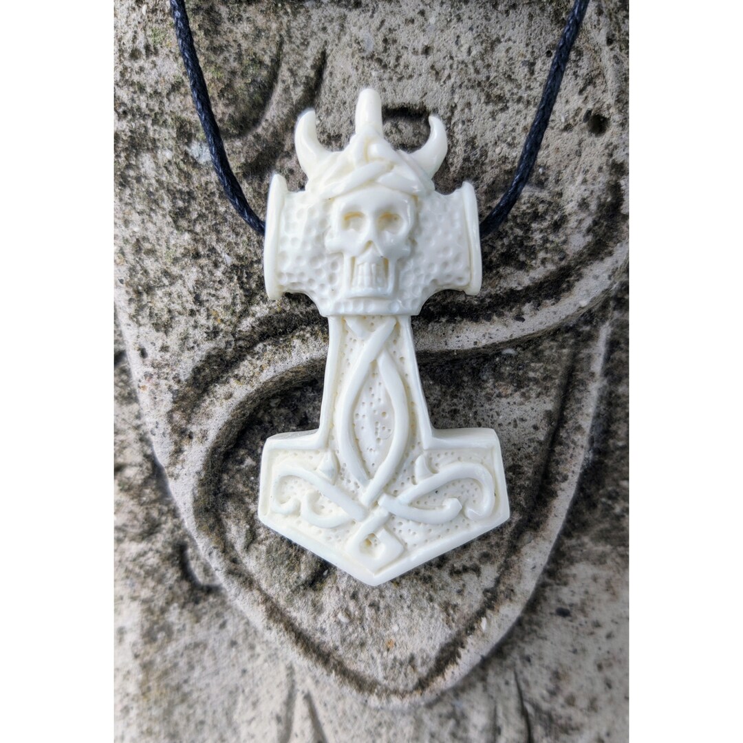 Bone Mjolnir, Viking Skull Thor's Hammer, Hand Carved From Bone - Etsy