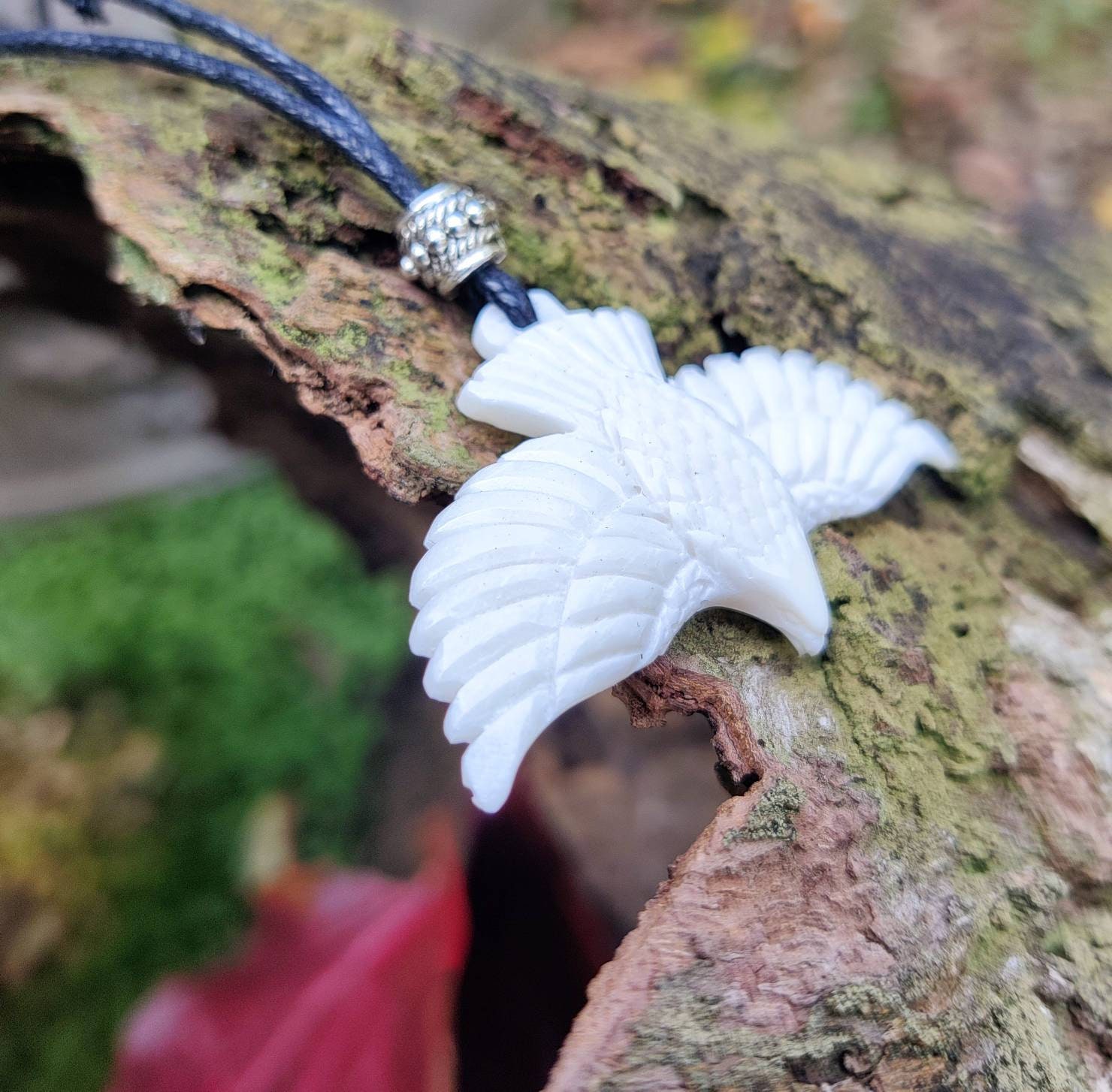 Bone Ghost Raven Pendant Hand Carved From Bone Raven Necklace - Etsy