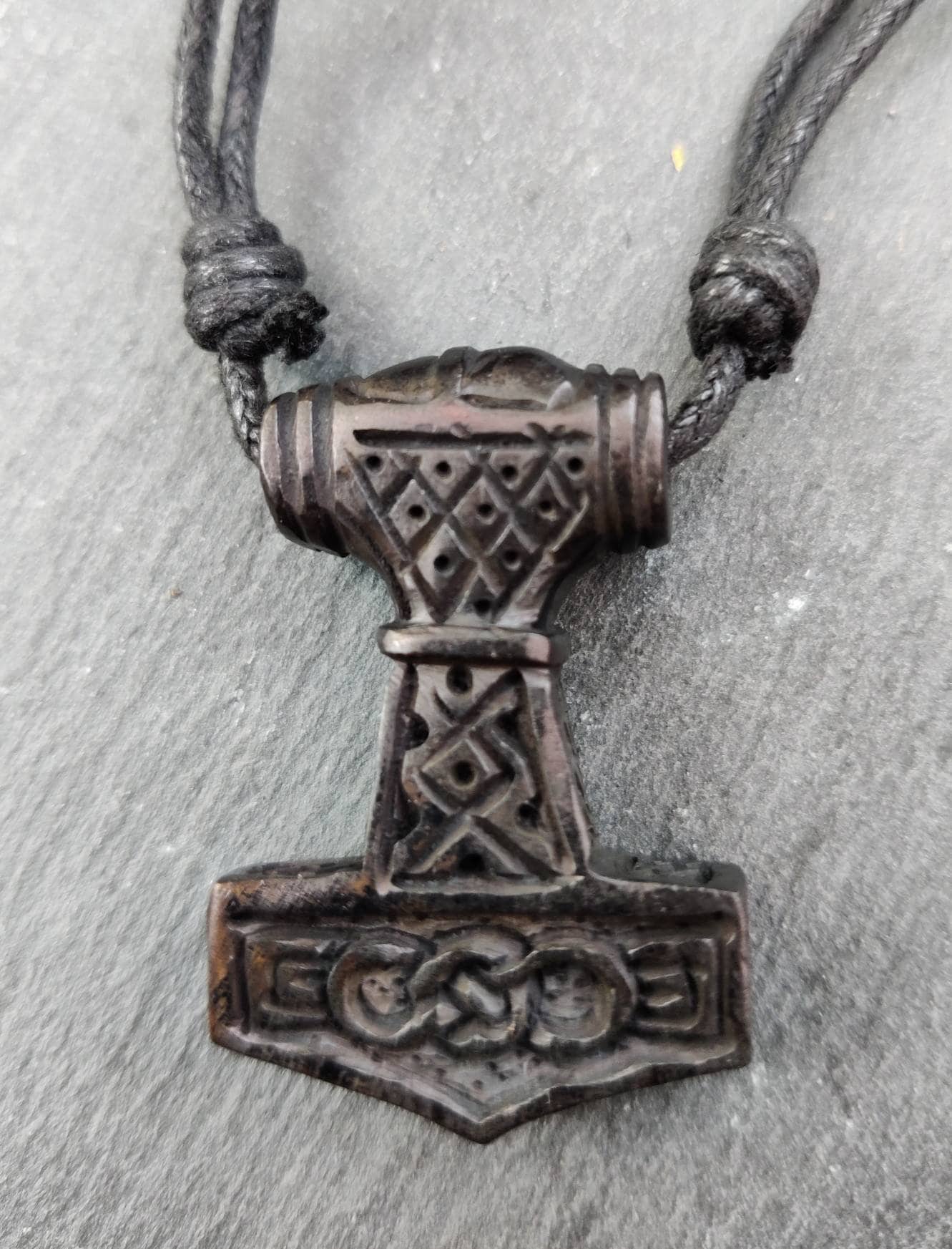 Black Bone Mjolnir Pendant Viking Thor's Hammer - Etsy
