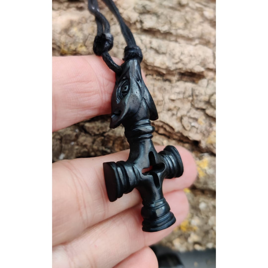 Bone Wolf Cross Pendant, Icelandic Viking Norse, Black - Etsy