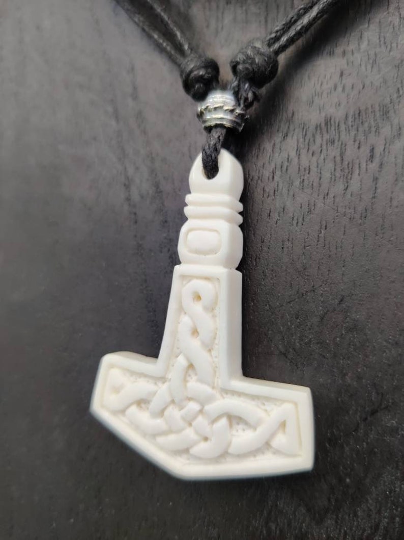 Bone Viking Mjolnir Pendant White Thor's Hammer Celtic | Etsy