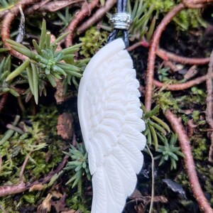 Bone Angel Wing White Hand Carved - Etsy UK