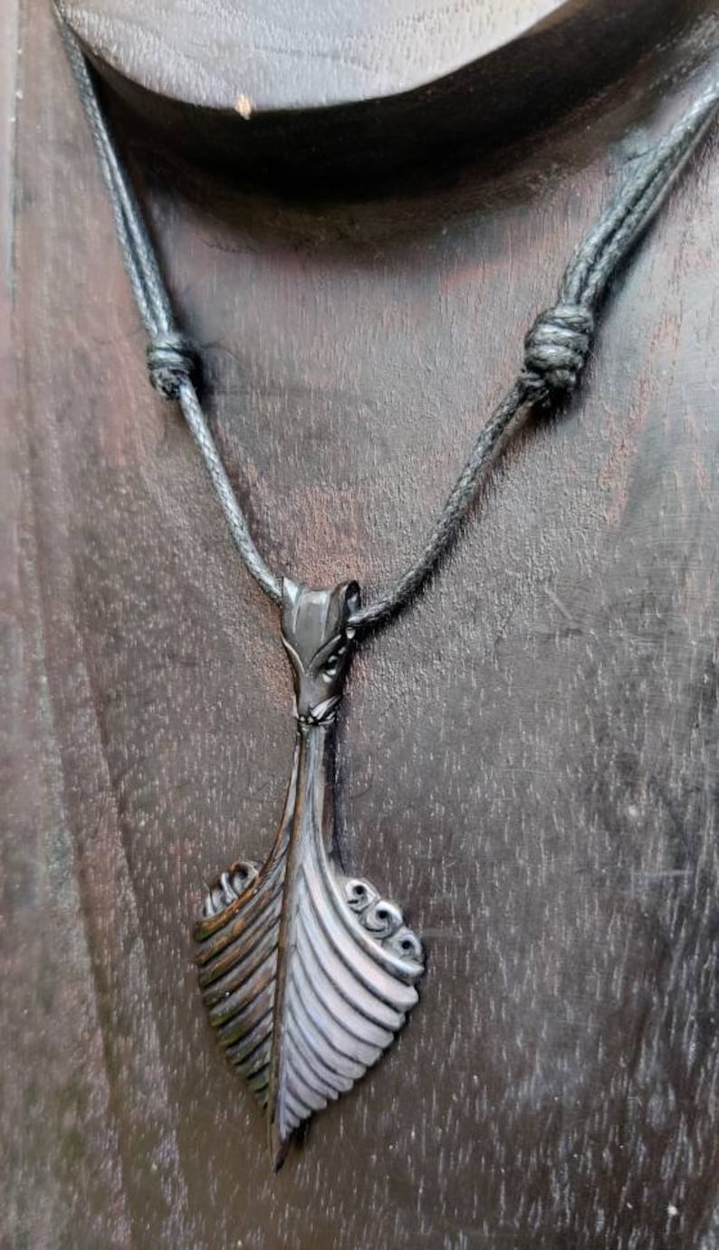 Bone Viking Longboat Pendant Wolf Figurehead Viking Ship - Etsy